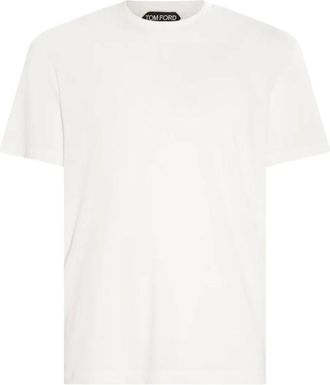 Tom Ford Homme, Tops, Blanc, Taille: L T-shirt en Lyocell/coton