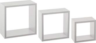 Paris Prix Satz von 3 weißen kubischen Wandregalen
