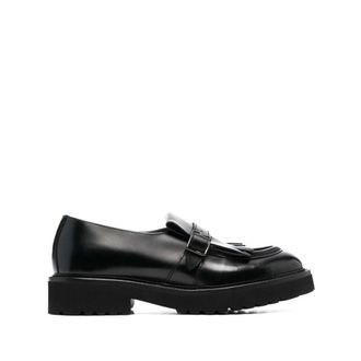 Doucal's Schwarze Lederloafer mit Fransen - - Shoes - Damen - Schwarzk - 37 1/2 EU