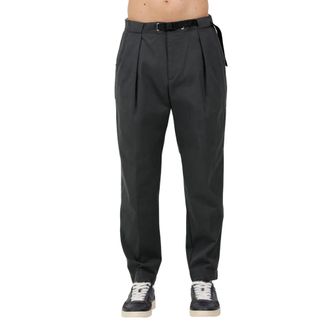 White Sand Pantalone in Drill di Cotone con Pinces - - Trousers - Herren - Schwarzk - M