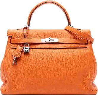 Herm&egrave;s Hobo Bags - Togo Kelly II Retourne 35 - Gr. unisize - in Orange - f&uuml;r Damen