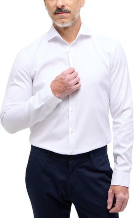 Eterna Super Slim Cover Hemd Langarm Haifischkragen weiÃ Größe 39