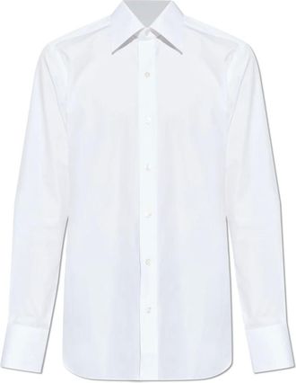 Tom Ford Homme, Chemises, Blanc, Taille: 2XL Poplin Slim Fit Shirt