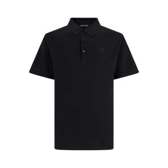 Roberto Cavalli Homme, Tops, Noir, Taille: XL Polo Avec Monogramme RC