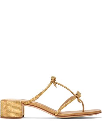 Rene Caovilla sandales en cuir &agrave; ornements de strass