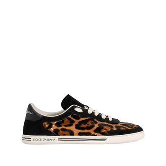 Dolce & Gabbana Leopard Print Lace-Up Sneakers - - Shoes - Damen - Braun - 40 EU