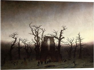 Posterlounge Abtei im Eichwald Acrylglasbild von Caspar David Friedrich 70 x 50 cm Wandbilder Wanddeko