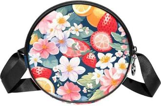 Generic Sac &agrave; bandouli&egrave;re Circle pour femme, petit sac &agrave; bandouli&egrave;re color&eacute; avec fermeture &eacute;clair, bretelles r&eacute;glables, sac &agrave; main rond d&eacute;contract&eacute; pour femme