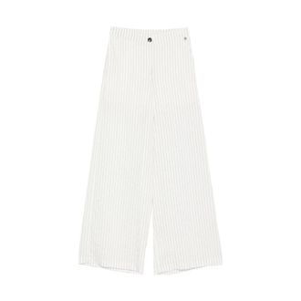 Liu Jo Femme, Pantalons, Blanc, Taille: 38 FR Wide Pantalons