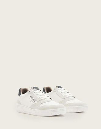 AllSaints Regan - Baskets basses en cuir &agrave; logo - Blanc