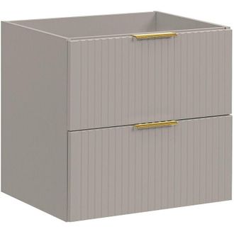 Vente-Unique Vente-unique - Meuble sous vasque suspendu stri&eacute; - Beige - L60 cm - zevara