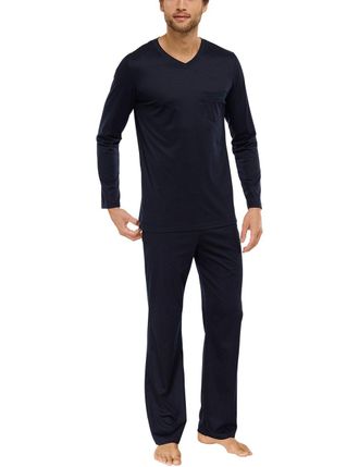 Schiesser Herren Anzug lang Zweiteiliger Schlafanzug, Schwarz (Blauschwarz 001), X-Large (Herstellergr&ouml;&szlig;e: 054)