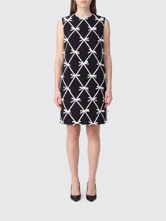 Moschino Mini-robe fourreau en laine vierge orn&eacute;e de nauds