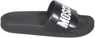 Moschino Homme, Chaussures, Noir, Taille: 42 EU Slides avec logo en relief