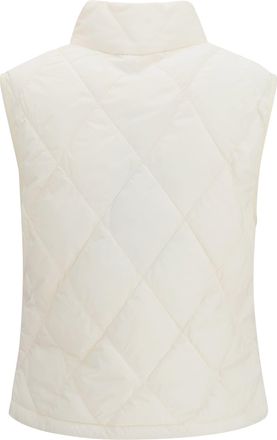 Burberry Womens Cheswick Padded Sleeveless Gilet Tundra White Polyester Down Jackets Coat