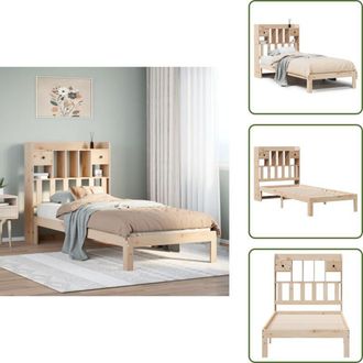 vidaXL Massivholzbett mit Regal ohne Matratze 90x200 cm Kiefer - Bett Mit Regal - Bett Mit B&uuml;cherregal - Holzbett Mit Regal - Holzbett Mit B&uuml;cherregal