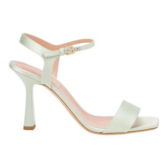 Alberta Ferretti Sandale en satin &agrave; talon haut - Femme - Chaussures - Vert - Taille: 40 EU