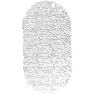 Evideco 7215101 Non Skid Shower Oval Bubbles Bath Mat 27 x 14-Clear, Bathtub Rectangle