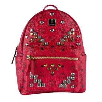 MCM Pre-owned Sac &agrave; dos en cuir - Femme - Pre-owned - Rouge - Taille: ONE Size