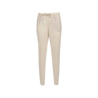 Fabiana Filippi Femme, Pantalons, Beige, Taille: 34 FR Butter Drawstring Waist Pleats