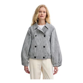 Sessun Gestreifte Oversized Jacke - - Jackets - Damen - Grau - M