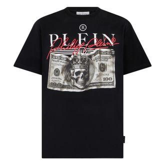 Philipp Plein Homme, Tops, Noir, Taille: 4XL T-Chemises