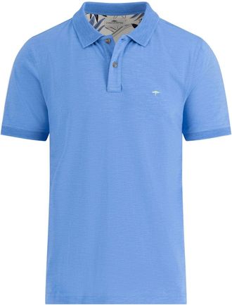 Fynch-Hatton Poloshirt aus Baumwolle mit farbigem Logo Detail Crystal Blue/M