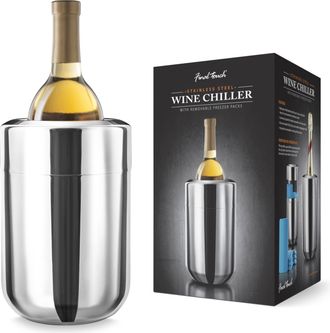 Final Touch FINAL Touch Stainless Steel Wine Chiller with Removable Gel Freezer Packs Edelstahl-Wein-Kühler mit herausnehmbaren Gel Kühlakkus