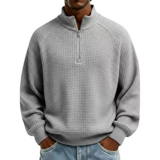 Generic Polo &agrave; manches longues pour homme - Loisirs - Fermeture &eacute;clair - Manches longues - Pour homme - Confort basique - Respirant - D&eacute;contract&eacute; - Pour la mi