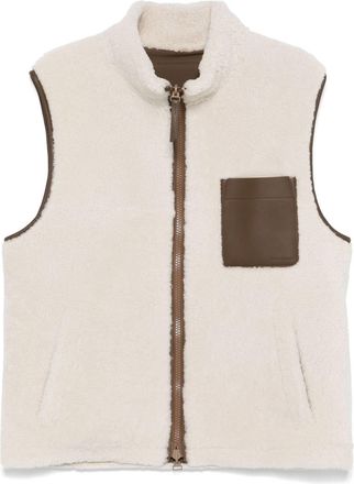 Yves Salomon Weste aus Faux Shearling - Wei&szlig;