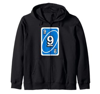 Uno Halloween Blue 9 Karte Kapuzenjacke