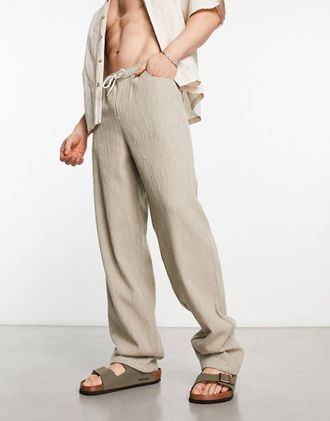 Asos Locker geschnittene Hose in Steinbeige-Neutral