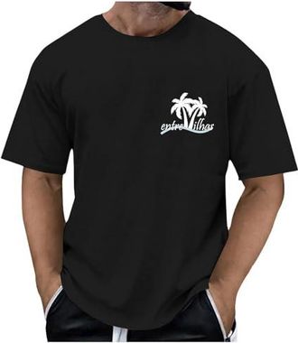 Generic T-shirt dété à manches courtes pour homme - Motif noix de coco - Imprimé - Col rond - Style décontracté - Pour lentraînement, la gym, la course à pied