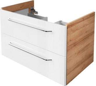 Fackelmann Milano Waschtischunterschrank 80cm - Wei&szlig; Hochglanz