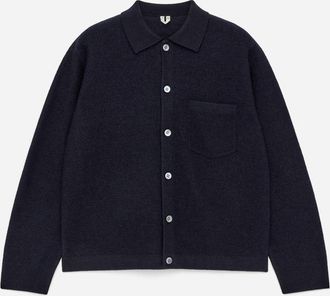 Arket Strickjacke Aus Wollwalk -Blau