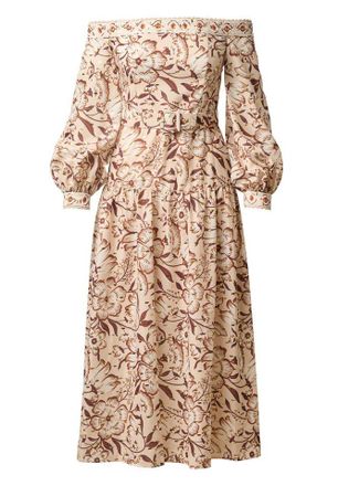 Adrianna Papell Midikleid Printed Midi Dress Vintage- und romantisches kn&ouml;chellanges Midikleid