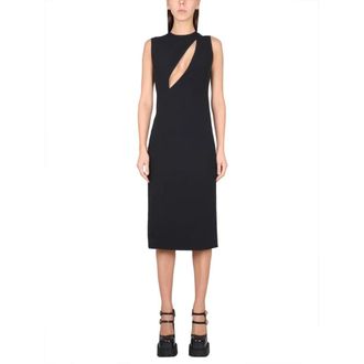 Versace &Auml;rmelloses- rundhalsiges Midikleid - - Dresses - Damen - Schwarzk - S
