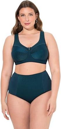 Ulla Popken Femme Grandes Tailles Soutien-Gorge de Maintien Kelly, Tissu textur&eacute;. sans Armatures. Bonnets C &agrave; H. p&eacute;trole fonc&eacute; 115H 801187755-115H