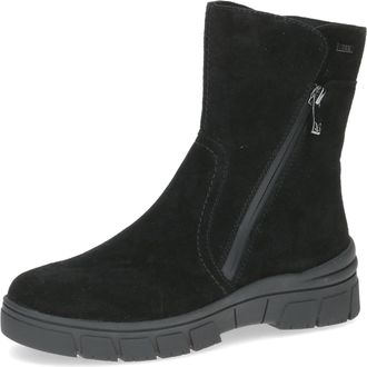 Caprice Damen Winterstiefel ohne Absatz aus Leder Wasserabweisend, Schwarz (Black Nubuc), 39 EU