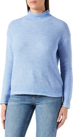 Street One Damen 301711 Pullover, Shiny Blue Melange, 44