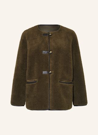 Mrs & Hugs Mrs & Hugs Teddyfell-Jacke gruen