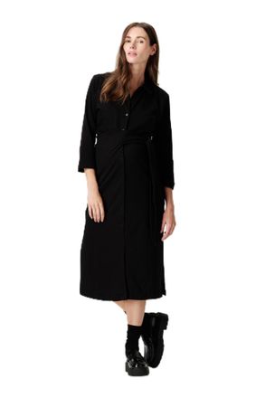 Noppies Damen Katarina Nursing Dress 3/4 Sleeve Kleid, Schwarz-P090, XX-Large