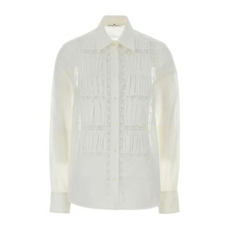Ermanno Scervino Femme, Blouses et Chemises, Blanc, Taille: 36 FR Cotton Shirt