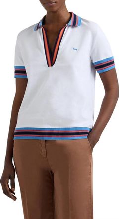 Harmont & Blaine Femme, Tops, Blanc, Taille: 42 FR Polo &agrave; Col V