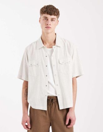 Levi's Chemise western coupe carr&eacute;e &agrave; manches courtes - &Eacute;cru-Blanc