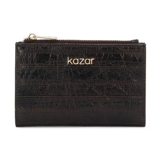 Kazar Braune gepr&auml;gte Lederbrieftasche mit M&uuml;nzfach - - Accessories - Damen - Braun - ONE SIZE