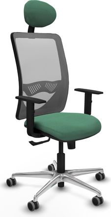 Piqueras y Crespo Zulema Arbeitsstuhl mit 1D-Armen, h&ouml;henverstellbarer Lendenwirbelst&uuml;tze und festem Kopfteil, ausgestattet mit 3 Positionen und Schneidschaum, Grau/Sma