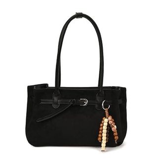 Generic Sac fourre-tout en daim synth&eacute;tique pour femme - Vintage - Grande capacit&eacute; - Pour le quotidien et le travail, Noir, Mittelgro&szlig;e