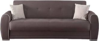 Dmora Schlafsofa 3-Sitzer Alejandro 224x85 cm Grau Stauraum