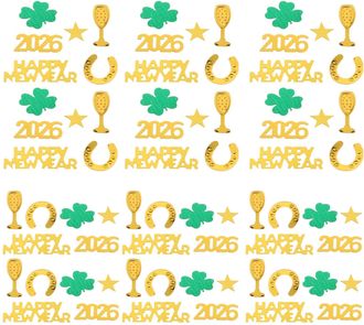 BESPORTBLE Neujahrs-glitzerkonfetti f&uuml;r Tischdeko Streudeko mit Weinflaschen Vierbl&auml;ttrigem Kleeblatt Hufeisen Partydeko f&uuml;r Silvester Abschlussfeiern Jahreswech